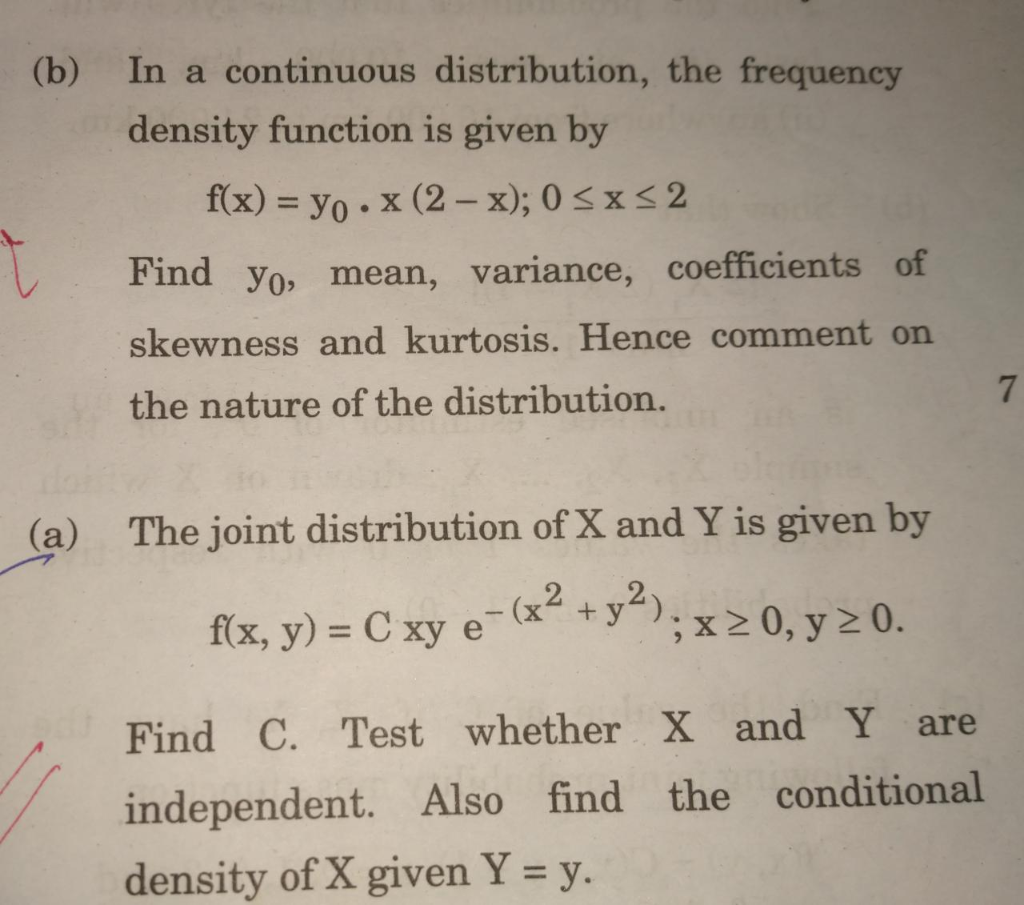 Solved (b) In a continuous distribution, the frequency | Chegg.com