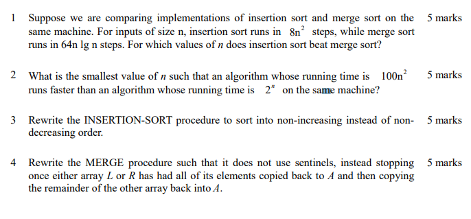 Solved 1 Suppose we are comparing implementations of | Chegg.com
