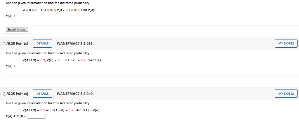 Solved Use the given information to find the indicated | Chegg.com