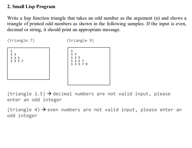 2 Small Lisp Program Write A Lisp Function Triangle 5801