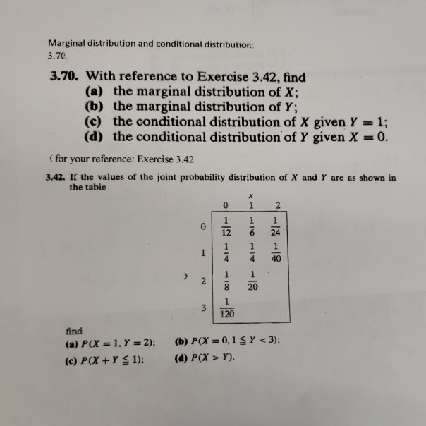 Solved Marginal distribution and conditional distribution | Chegg.com