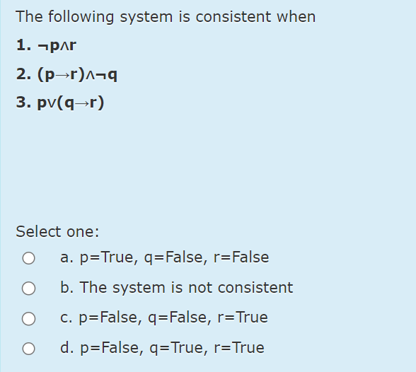 Solved The following system is consistent | Chegg.com