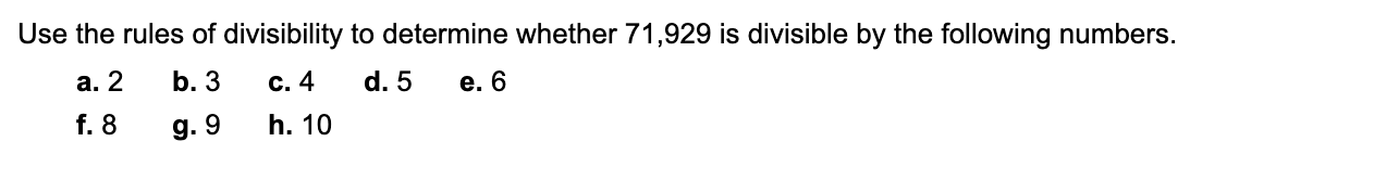 Solved Use the rules of divisibility to determine whether | Chegg.com