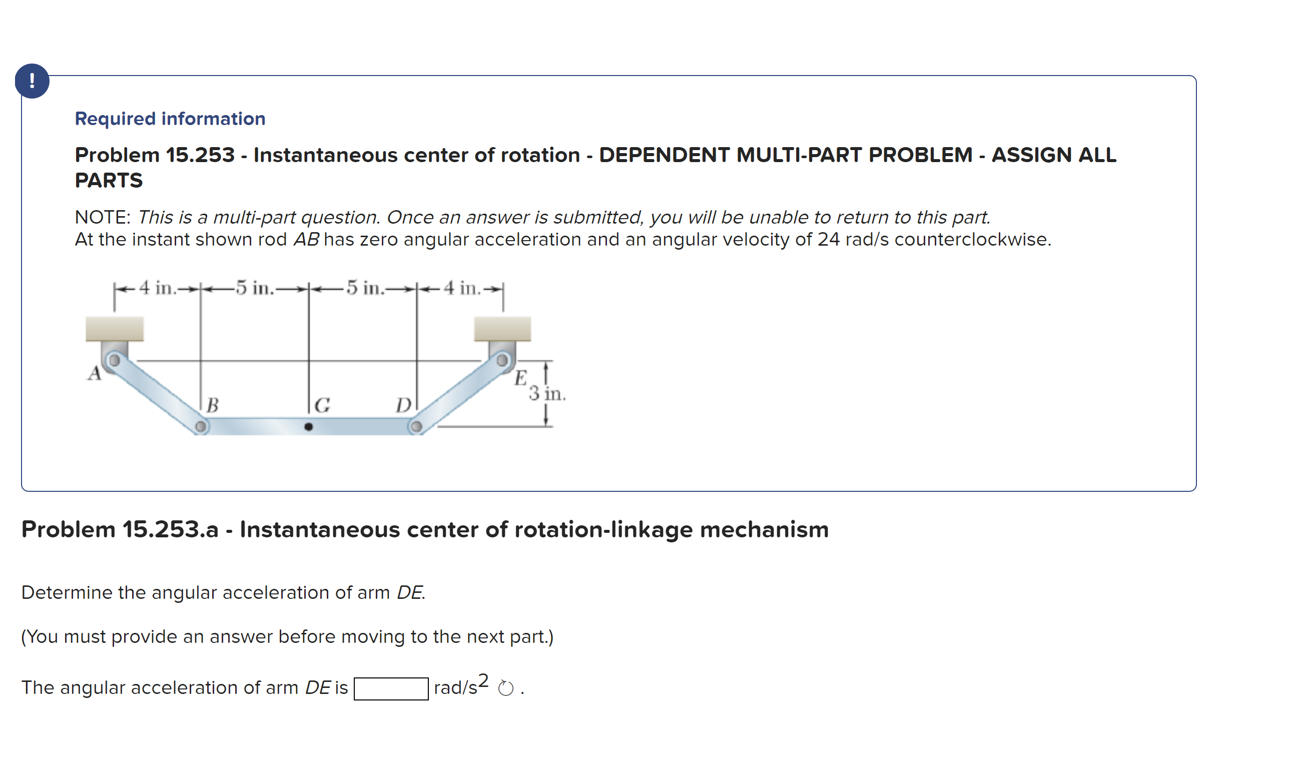 Solved Required information Problem 15.253 - Instantaneous | Chegg.com