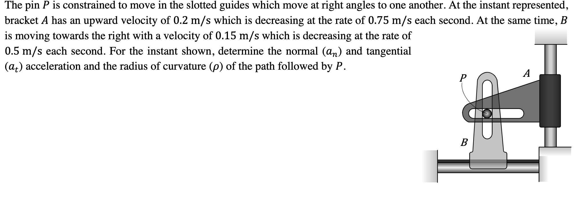 Solved The pin 𝑃is constrained to move in the slotted | Chegg.com