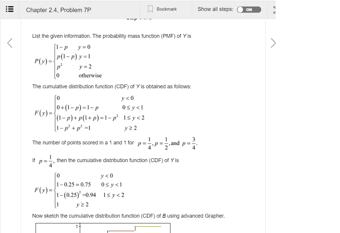 Solved Ic\ I didn't understand PMF into CDF. I solved and | Chegg.com