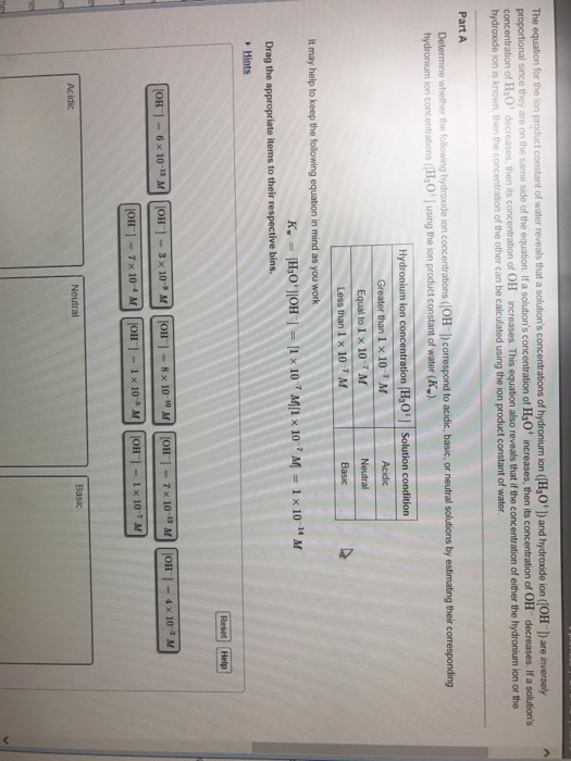 Solved The equation for the ion product constant of water | Chegg.com