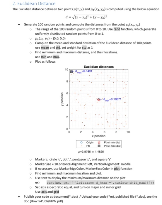 Solved 2. Euclidean Distance The Euclidian distance between | Chegg.com
