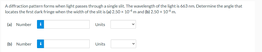Solved A diffraction pattern forms when light passes through | Chegg.com