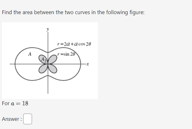 Solved Find the area between the two curves in the following | Chegg.com