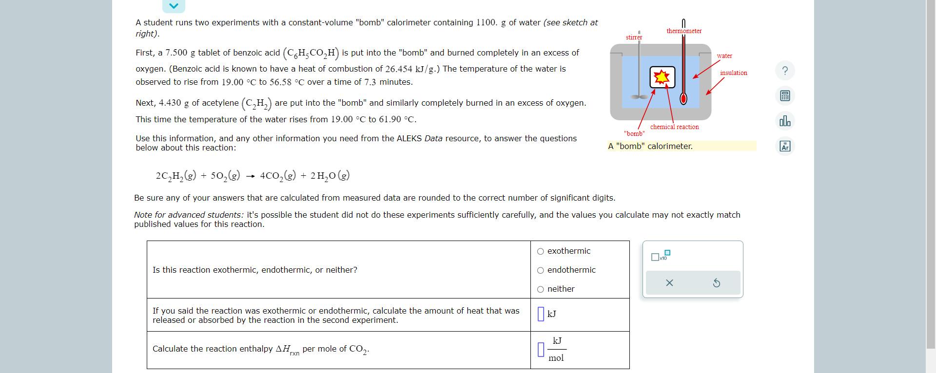 Solved A student runs two experiments with a constant-volume | Chegg.com