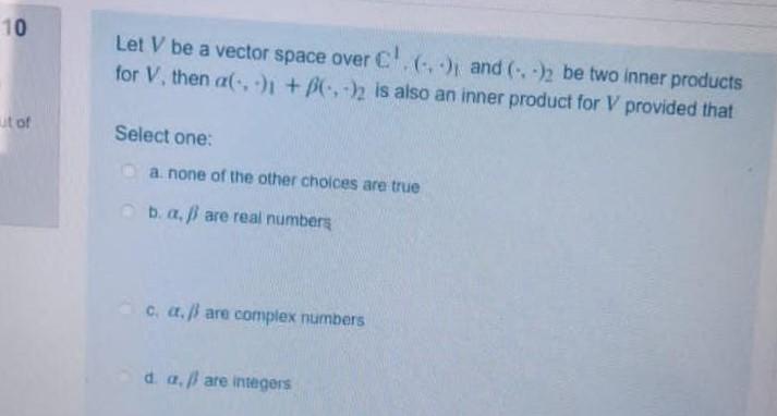 Solved Let V be a vector space over C′,(.⋅)1 and (∵,⋅)2 be | Chegg.com