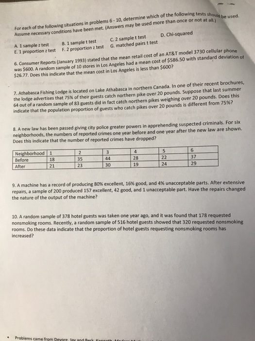 Solved For Each Of The Following Situations In Problems