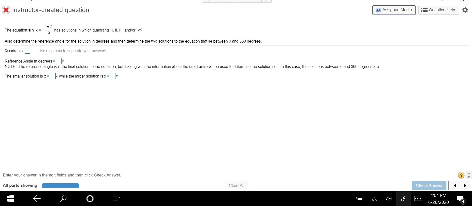 Solved Instructor-created question Assigned Media Question | Chegg.com
