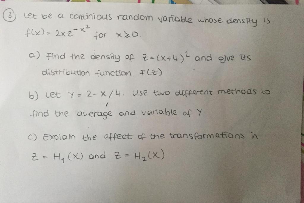 Solved Let Be A Continious Random Variable Whose Density 3 7718