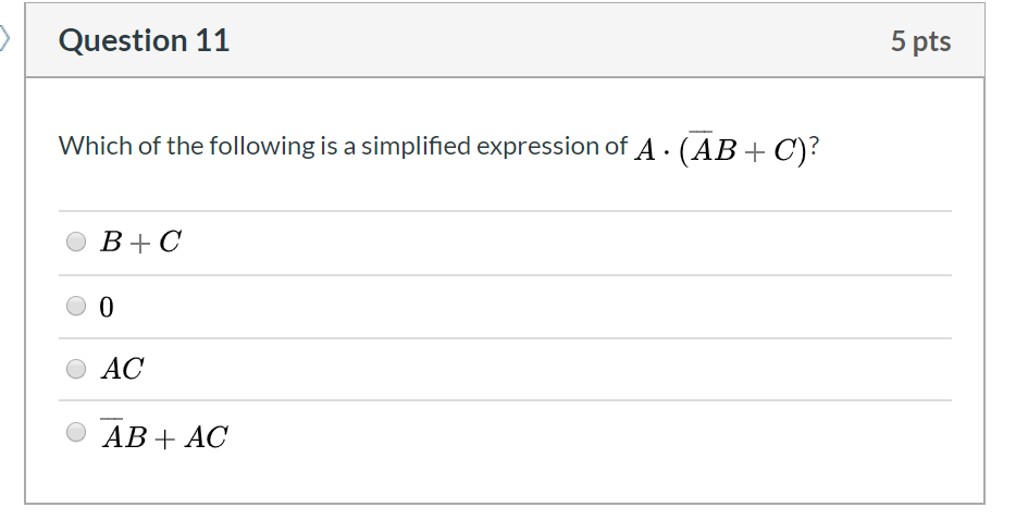 Solved Question 11 5 pts Which of the following is a | Chegg.com