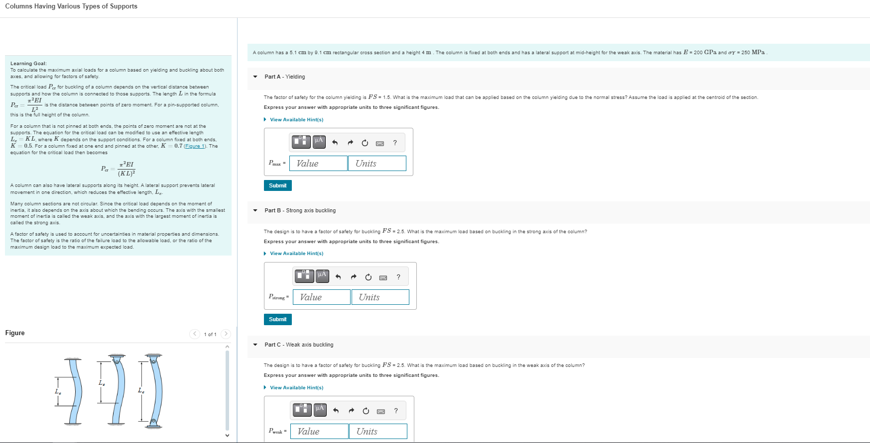 Solved Learning Goal:To calculate the maximum axial loads | Chegg.com