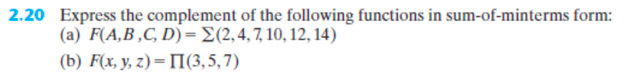 Solved 2 20 Express The Complement Of The Following