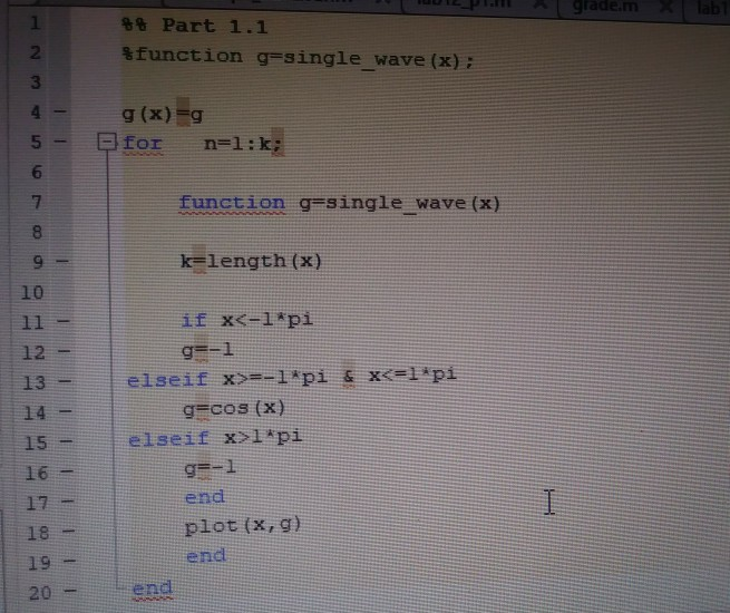Solved a for loop. Create a function file named as single | Chegg.com