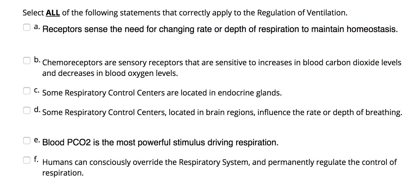 Solved Select ALL of the following statements that correctly | Chegg.com