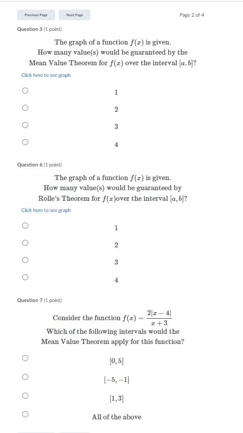 Solved Previous Page Next Page Page 2 of 4 Question 5 (1 | Chegg.com