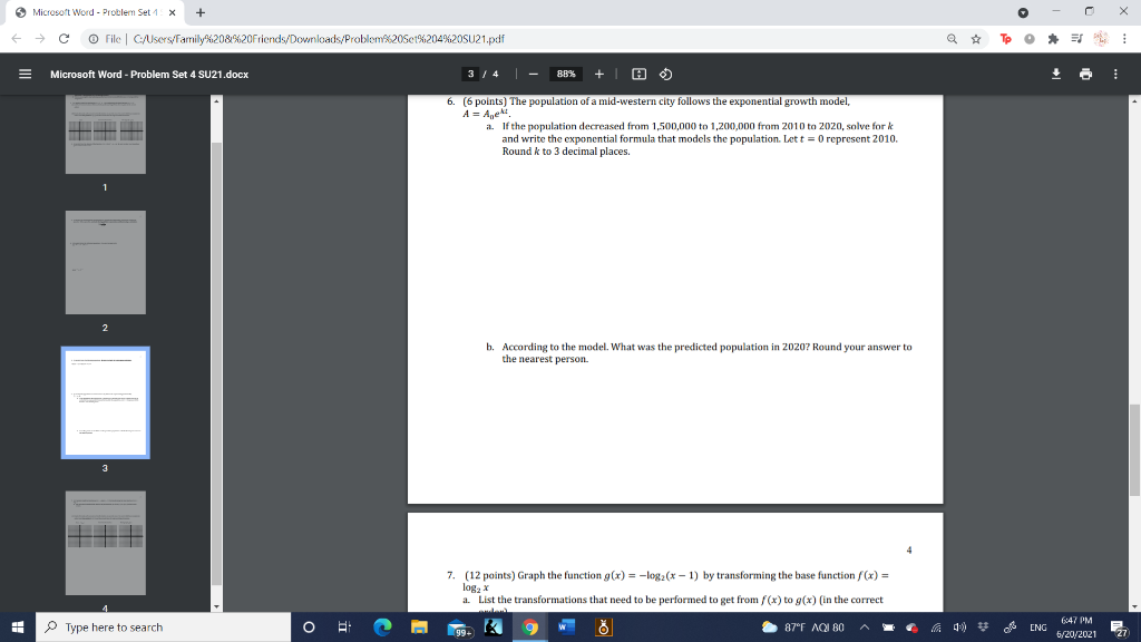 Solved Microsoft Word - Problem Set 1 X + O File | Chegg.com