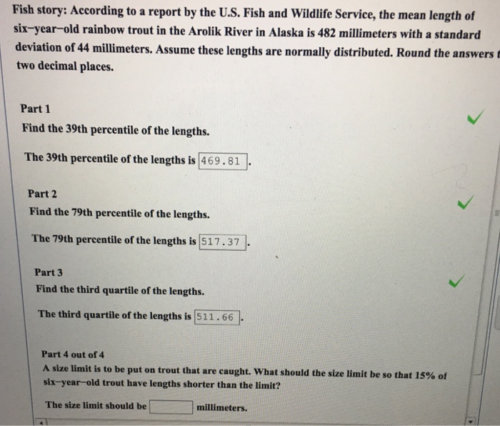 Solved Fish story: According to a report by the U.S. Fish | Chegg.com