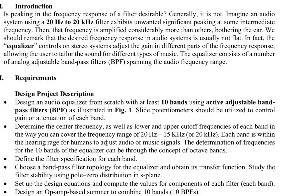 Solved Introduction Is peaking in the frequency response of | Chegg.com