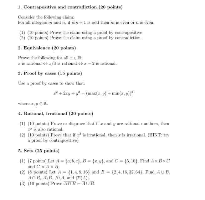 Solved Contrapositive and contradiction Consider the | Chegg.com