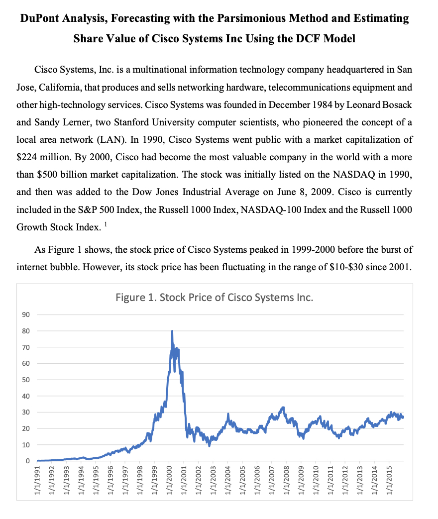 DuPont Analysis, Forecasting with the Parsimonious | Chegg.com
