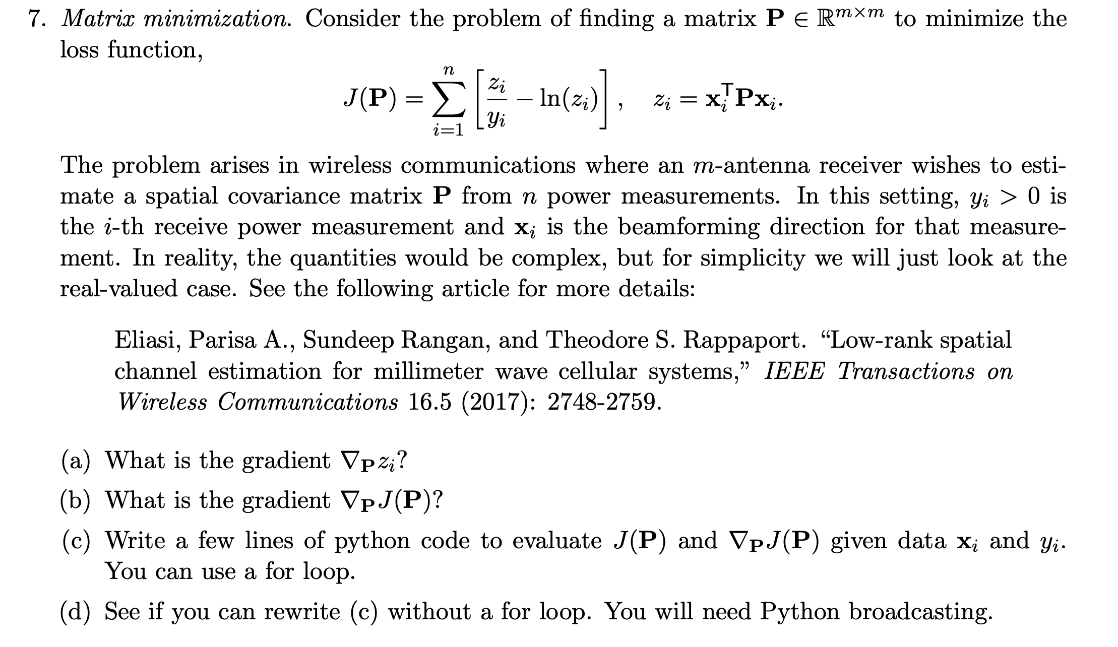 Matrix minimization. Consider the problem of finding | Chegg.com