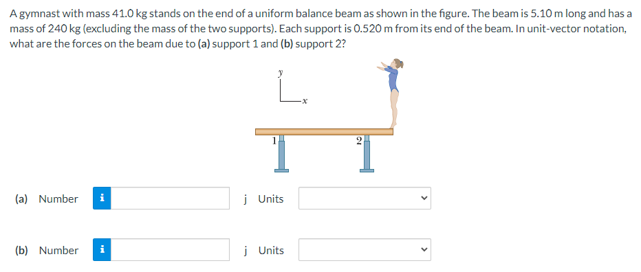 Solved A gymnast with mass 41.0 kg stands on the end of a | Chegg.com