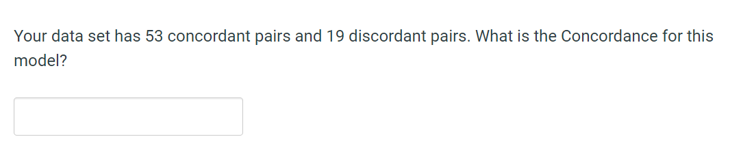 Solved Your data set has 53 concordant pairs and 19 | Chegg.com