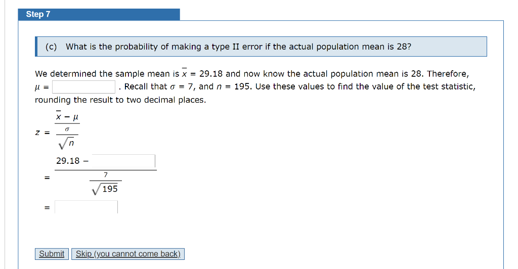 Solved Step 7 (c) What is the probability of making a type | Chegg.com