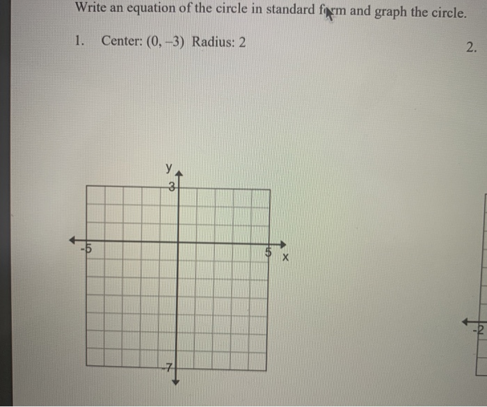 Solved write and equation of the circle in standard form and | Chegg.com