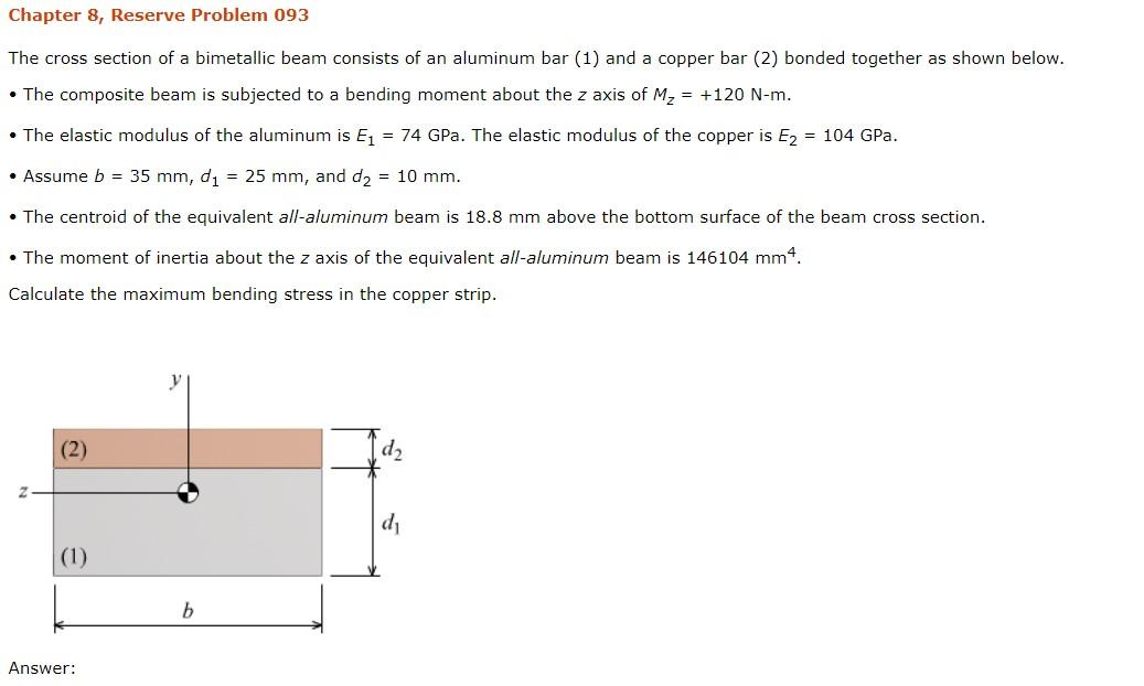 Solved Chapter 8, Reserve Problem 093 The cross section of a | Chegg.com