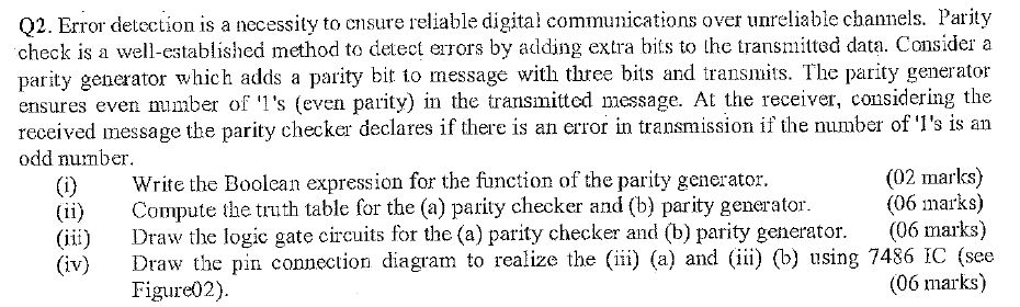 Solved Q2. Error detection is a necessity to ensure reliable | Chegg.com