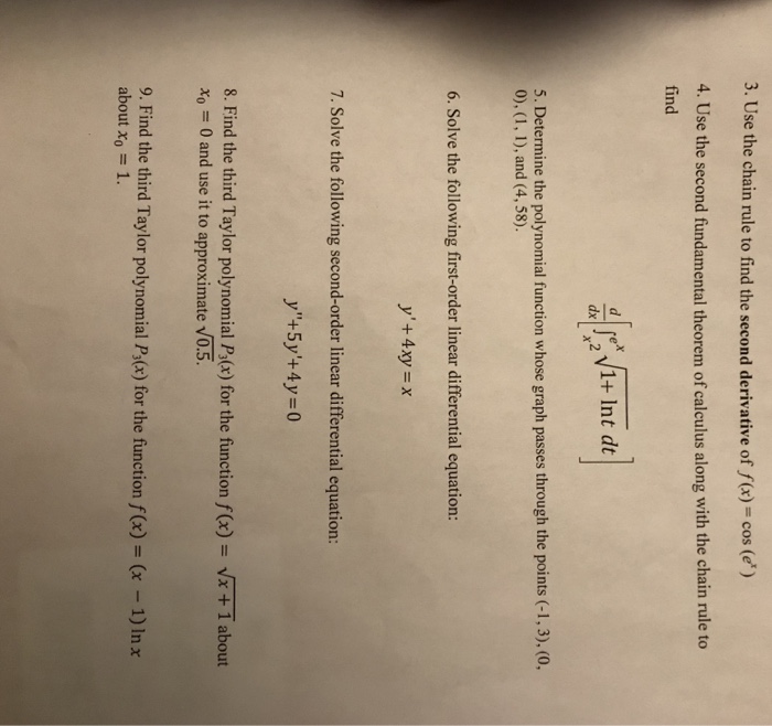 Solved 3. Use the chain rule to find the second derivative | Chegg.com