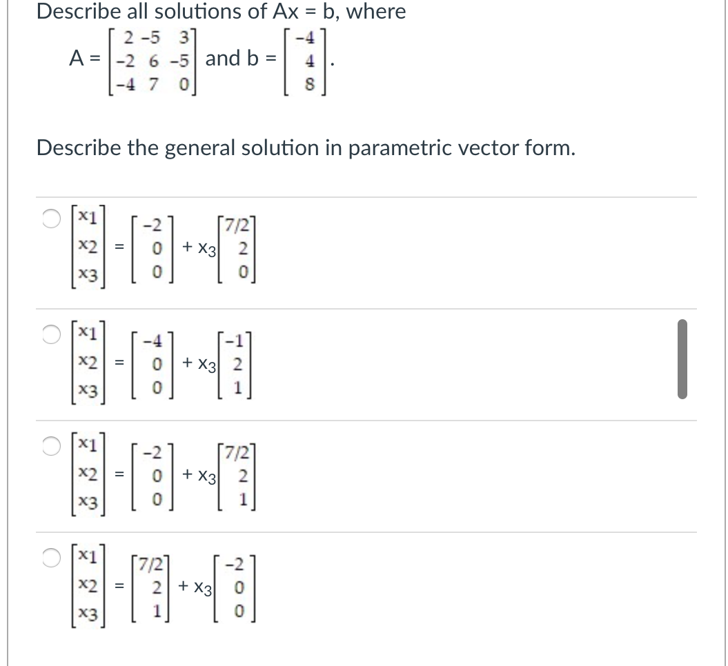 Solved Describe all solutions of Ax=b, | Chegg.com