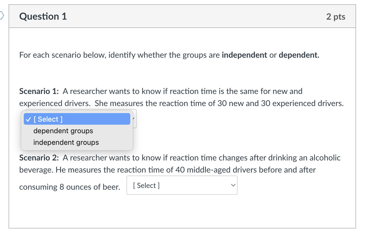 Solved Question 1For each scenario below, identify whether | Chegg.com