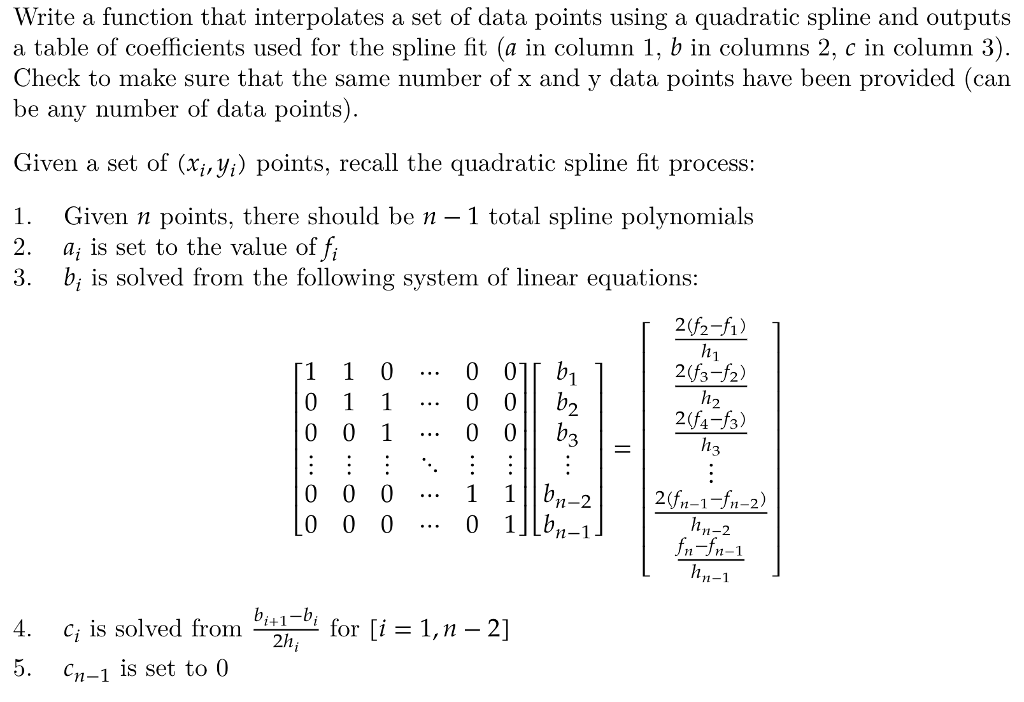 Write a function that interpolates a set of data | Chegg.com