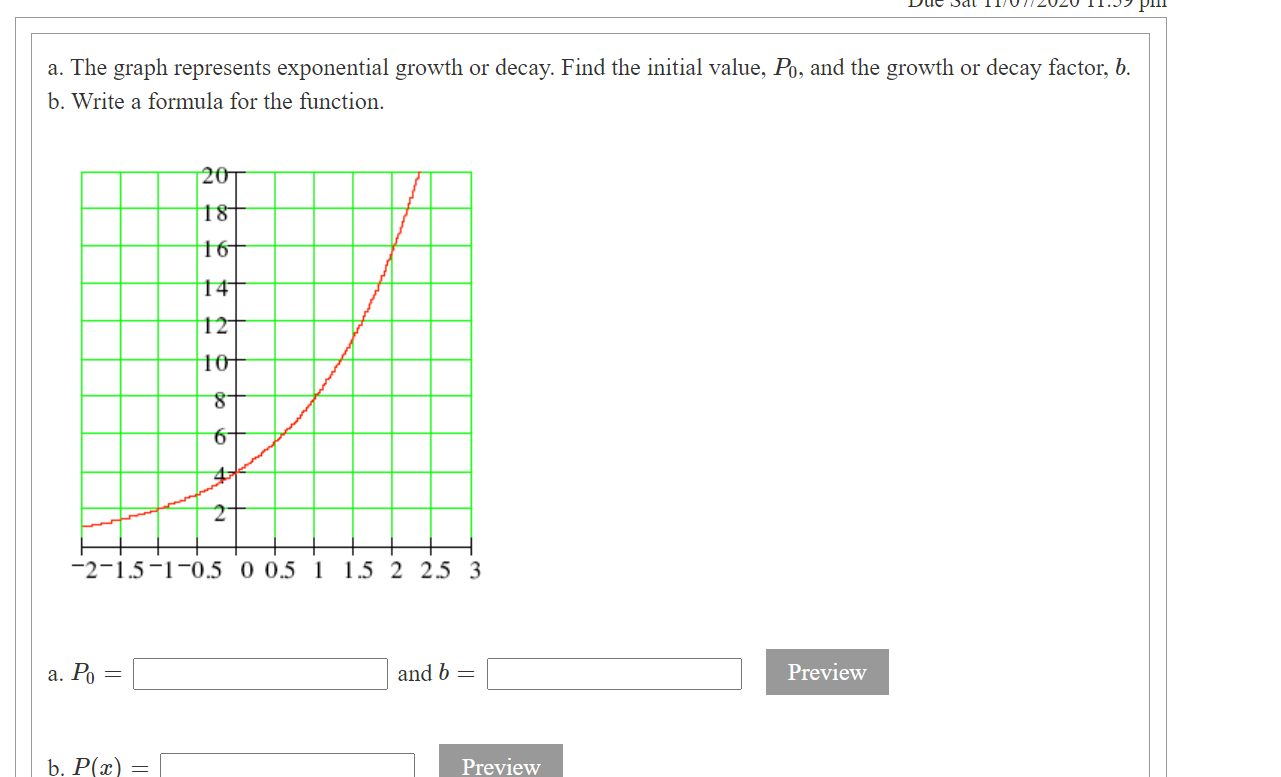 a. The graph represents exponential growth or decay. | Chegg.com