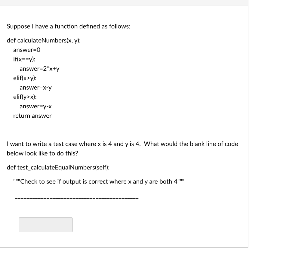 Solved Suppose I have a function defined as follows: def | Chegg.com