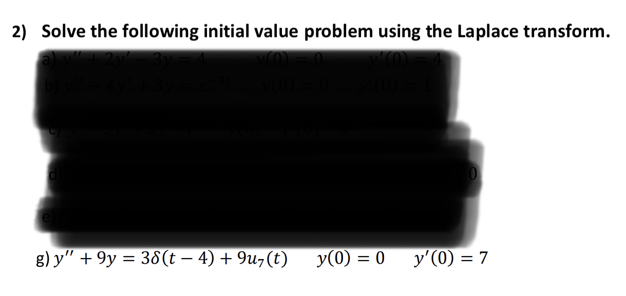 Solved Solve the following initial value problem using the | Chegg.com