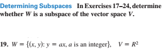 Solved Determining Subspaces In Exercises 17-24, determine | Chegg.com