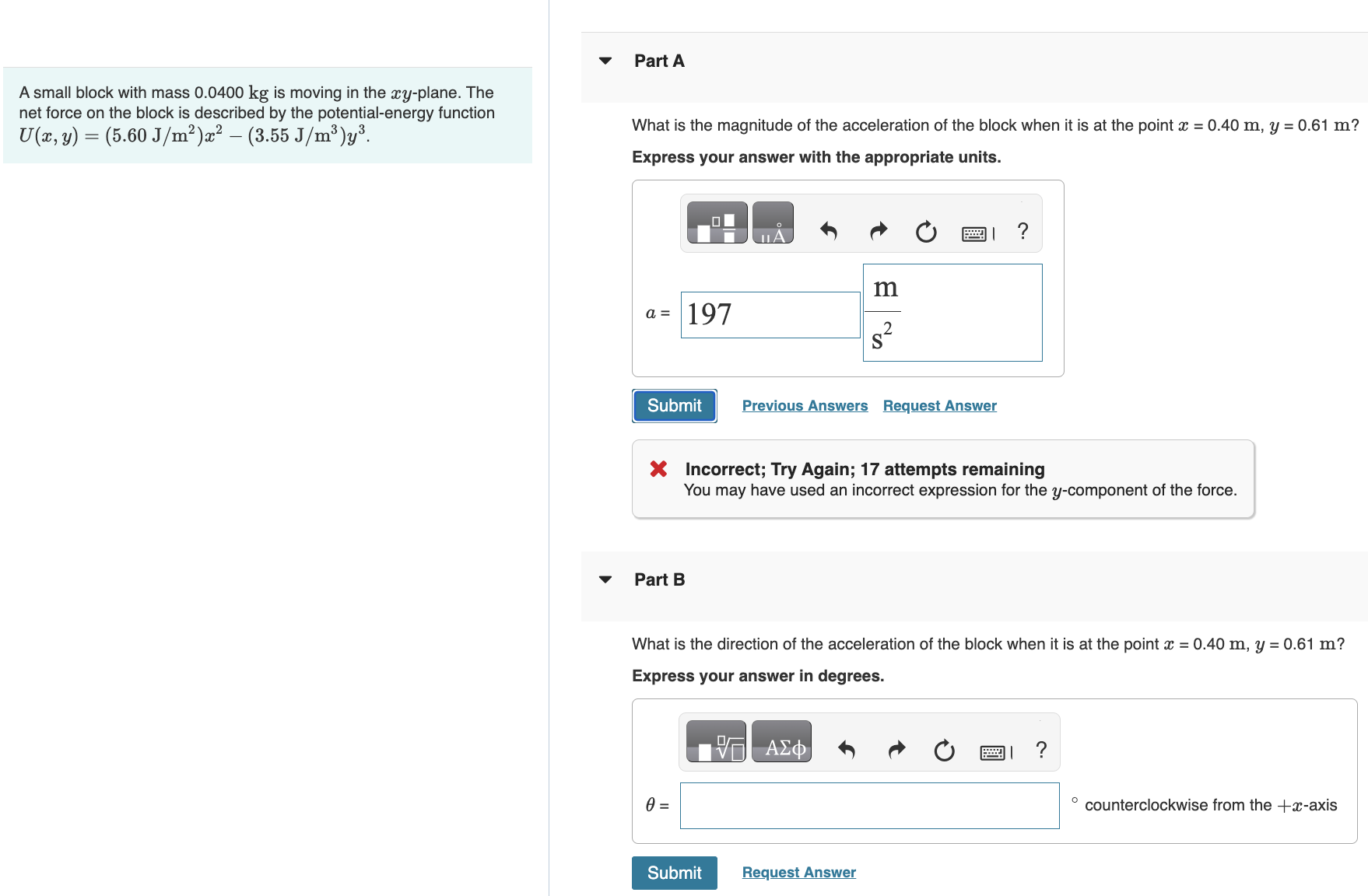 Solved net force on the block is described by the | Chegg.com