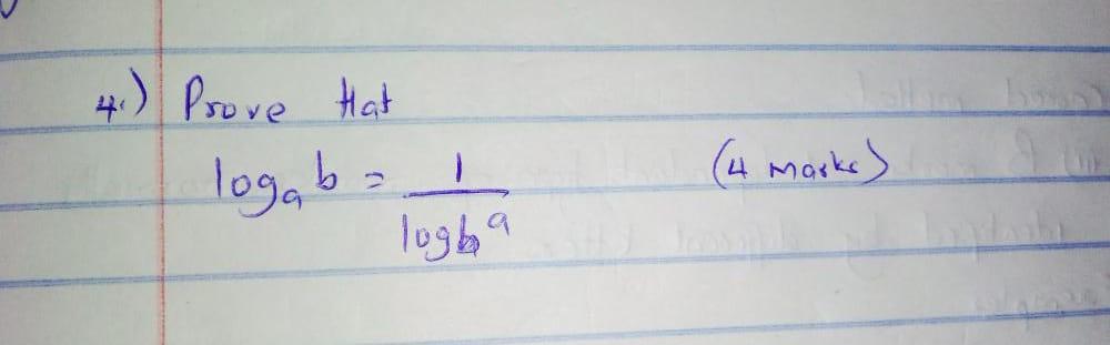 Solved 4.) Prove that (4 marks) logaba logba | Chegg.com