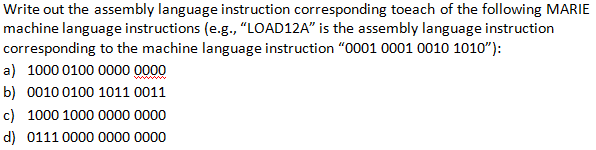 Solved Write out the assembly language instruction | Chegg.com
