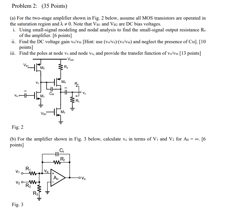 Solved Problem 2: (35 Points) (a) For the two-stage | Chegg.com