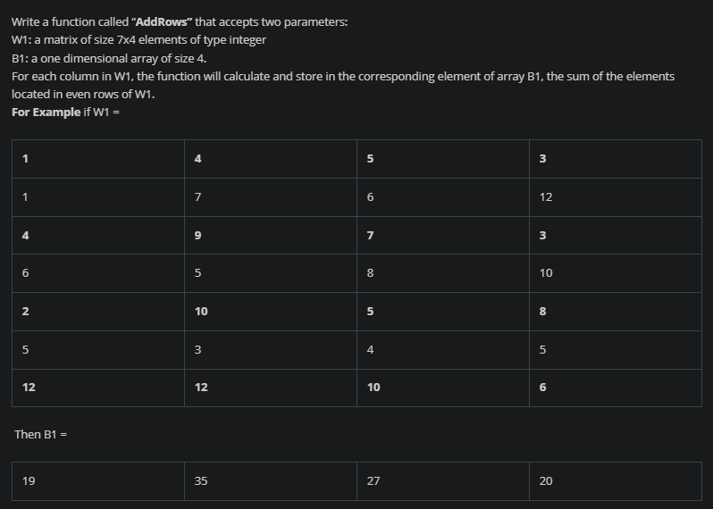 Solved Write A Function Called Addrows” That Accepts Two 1485